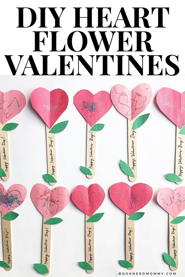 DIY Heart Flower Valentines · Book Nerd Mommy