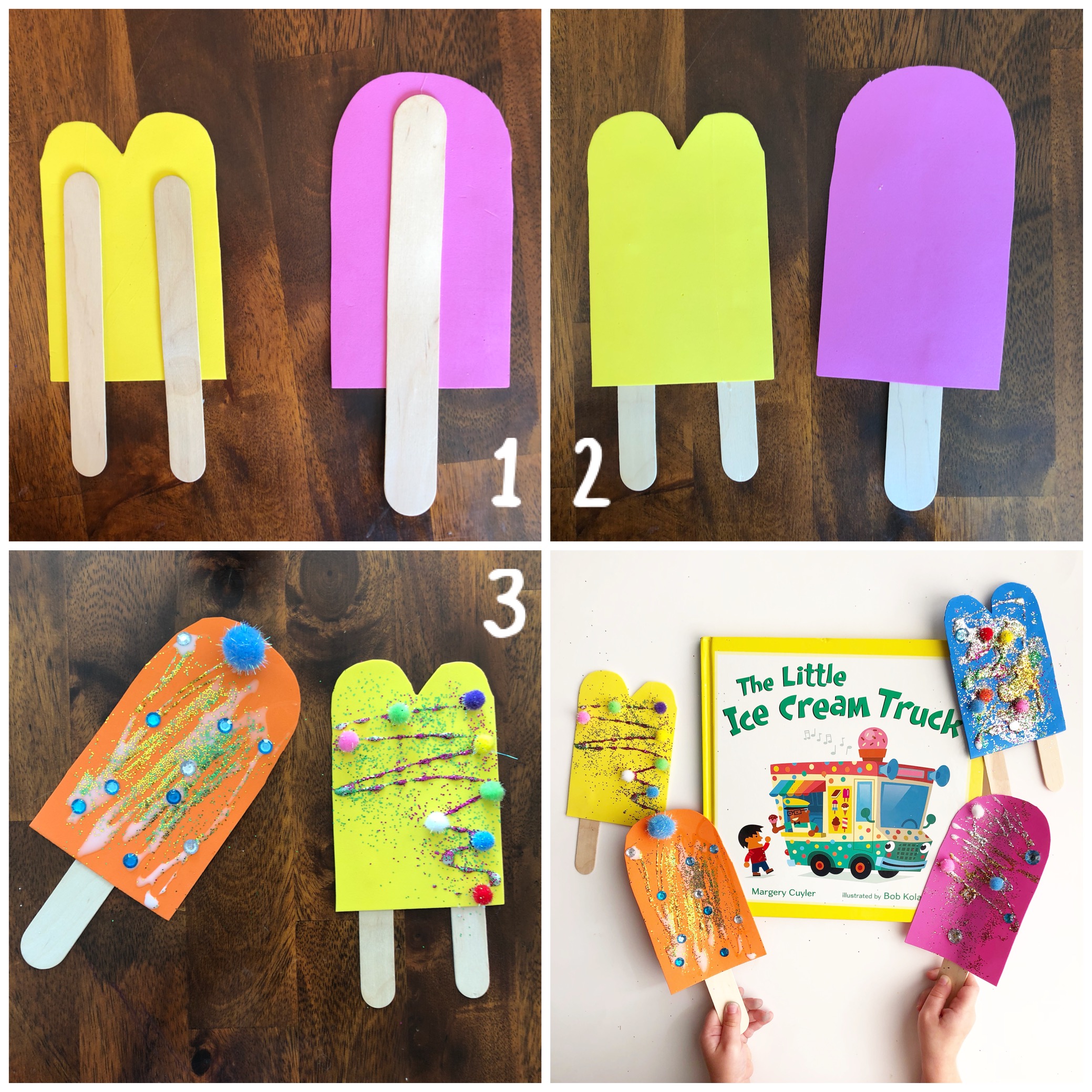 Popsicle Craft inspired by "The Little Ice Cream Truck" · Book Nerd Mommy