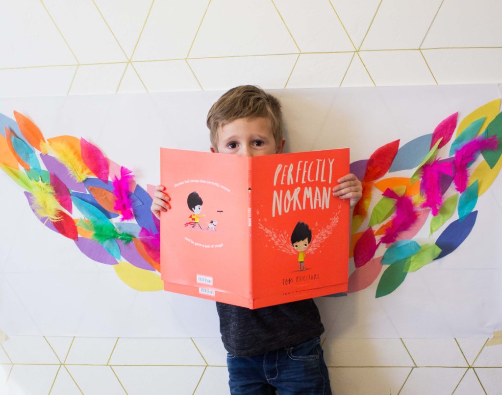 Wing Mural Collage Inspired by "Perfectly Norman" · Book Nerd Mommy